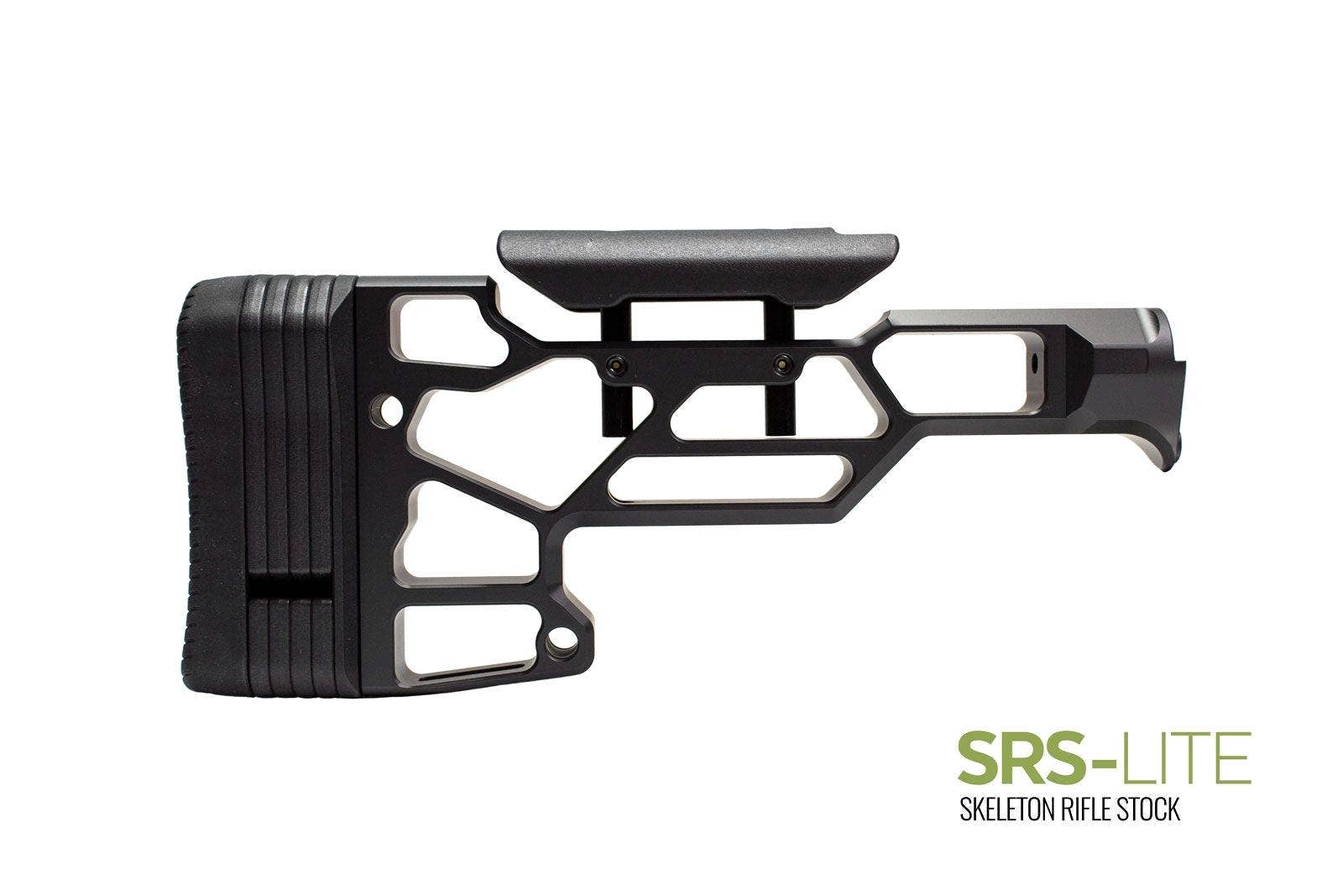 MDT Skeleton Rifle Stock, SRS Lite, Fixed Interface, Black Cerakote